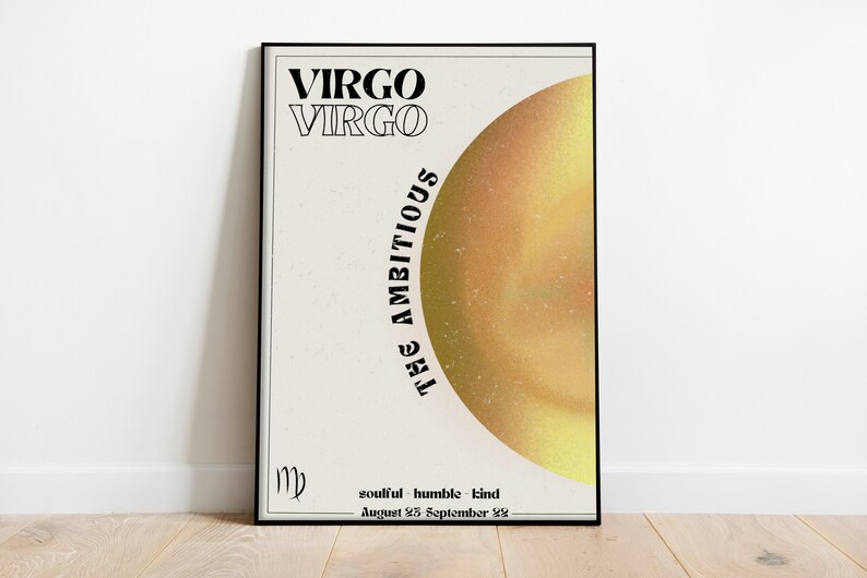 Virgo Wall Art Zodiac Poster Printable, Virgo Wall Art, Astrology Art ...