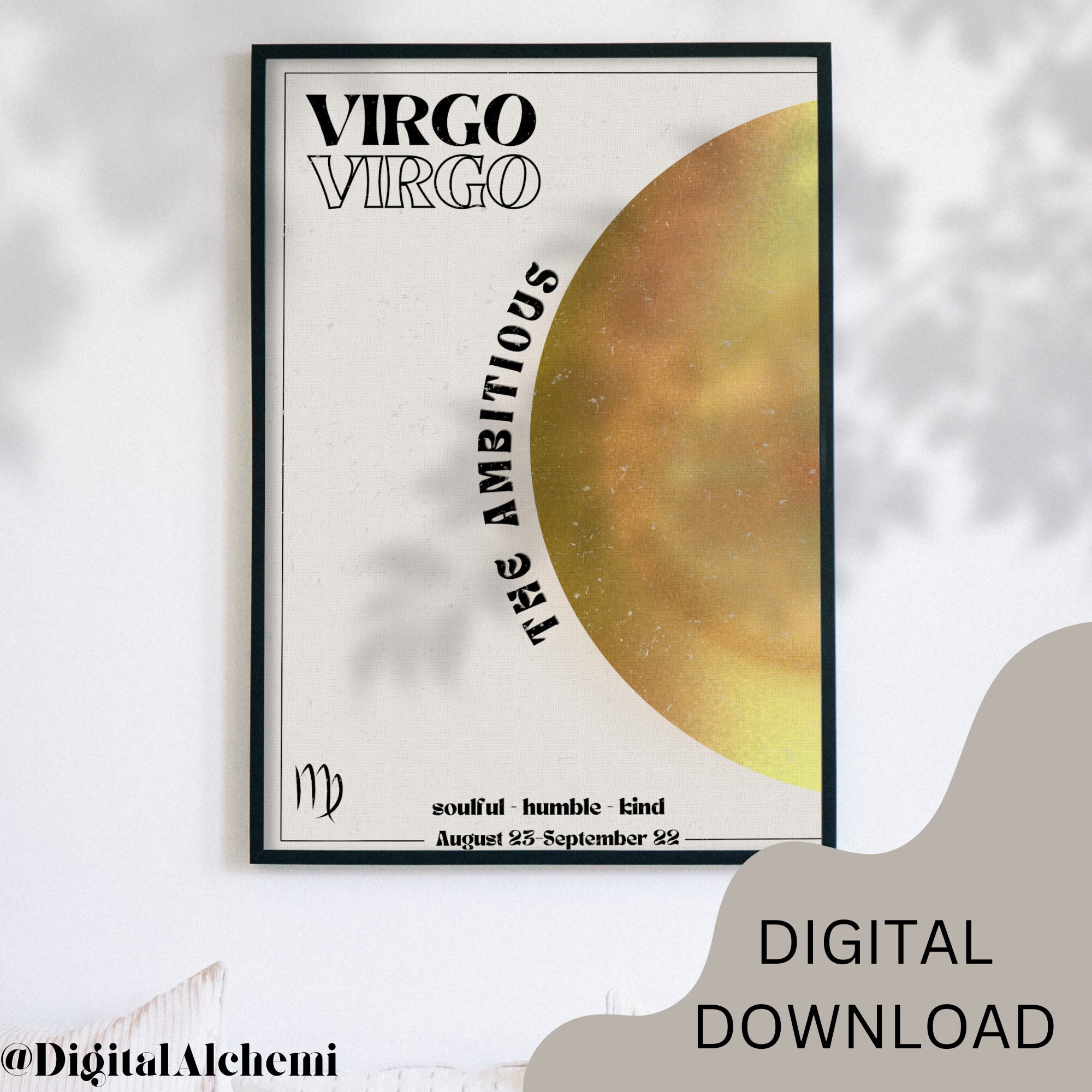 Virgo Wall Art Zodiac Poster Printable, Virgo Wall Art, Astrology Art ...