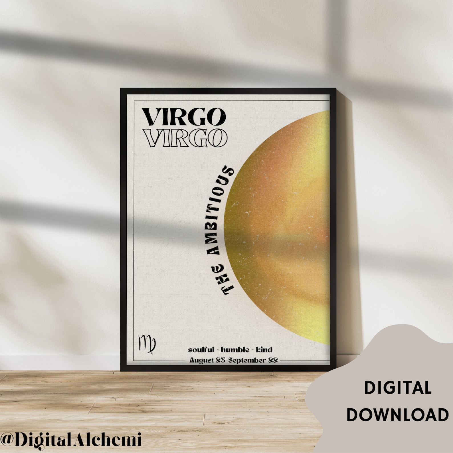Virgo Wall Art Zodiac Poster Printable, Virgo Wall Art, Astrology Art ...