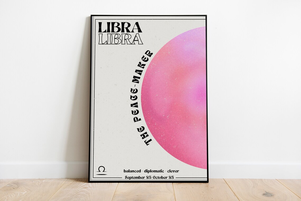 Libra Wall Art Zodiac Poster Printable Libra Wall Art - Etsy