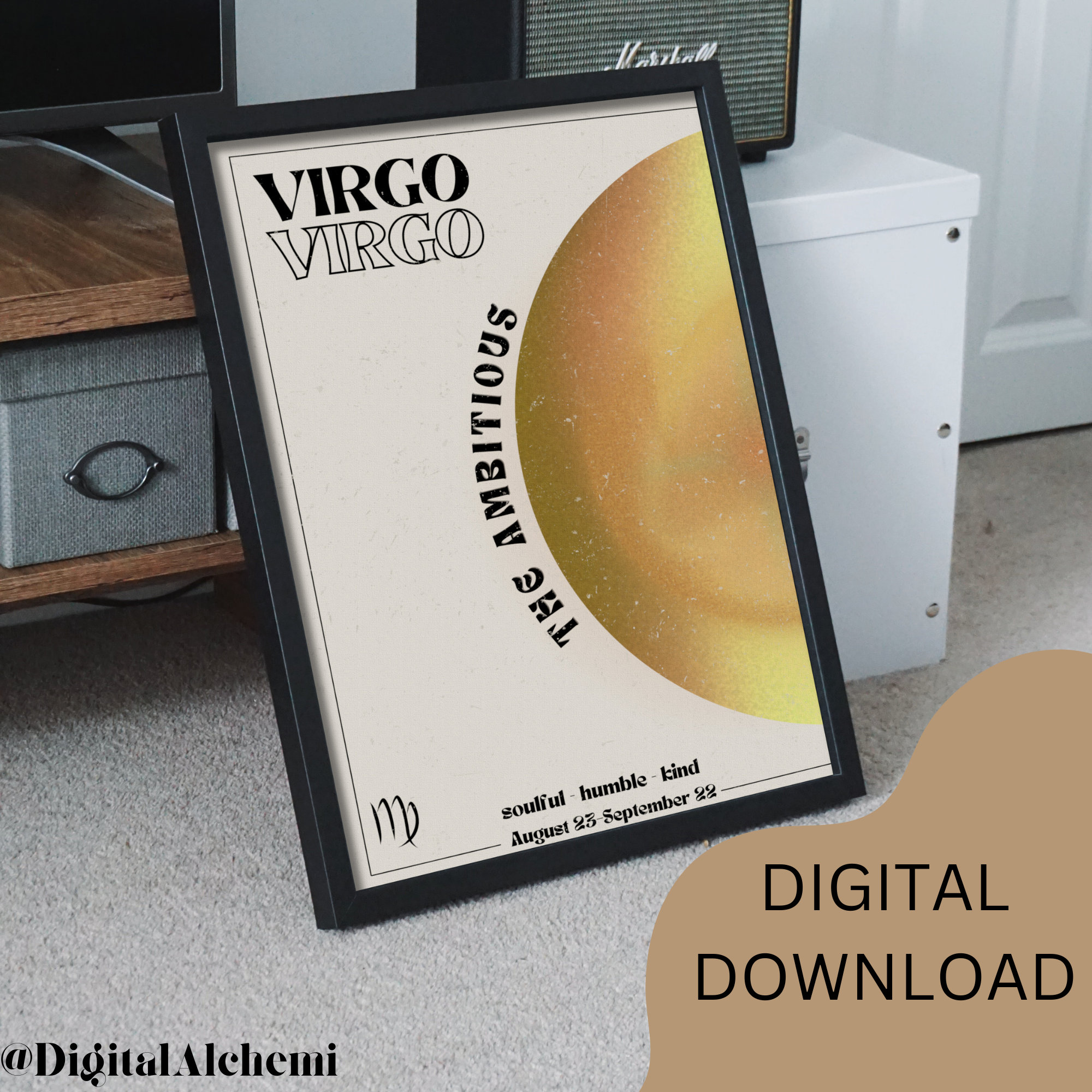 Virgo Wall Art Zodiac Poster Printable, Virgo Wall Art, Astrology Art ...