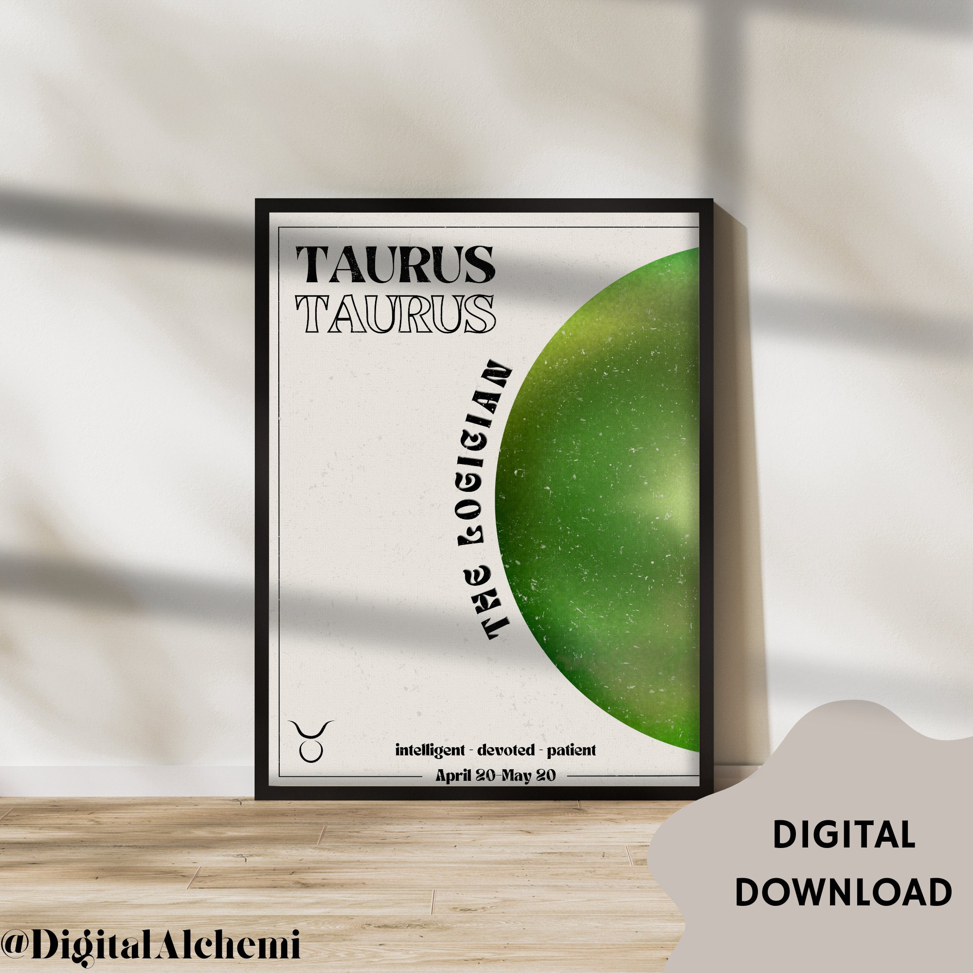 Taurus Wall Art Zodiac Poster Printable, Taurus Wall Art, Astrology Art ...