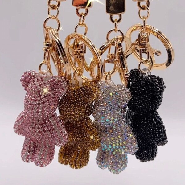Rhinestone Keychain - Etsy