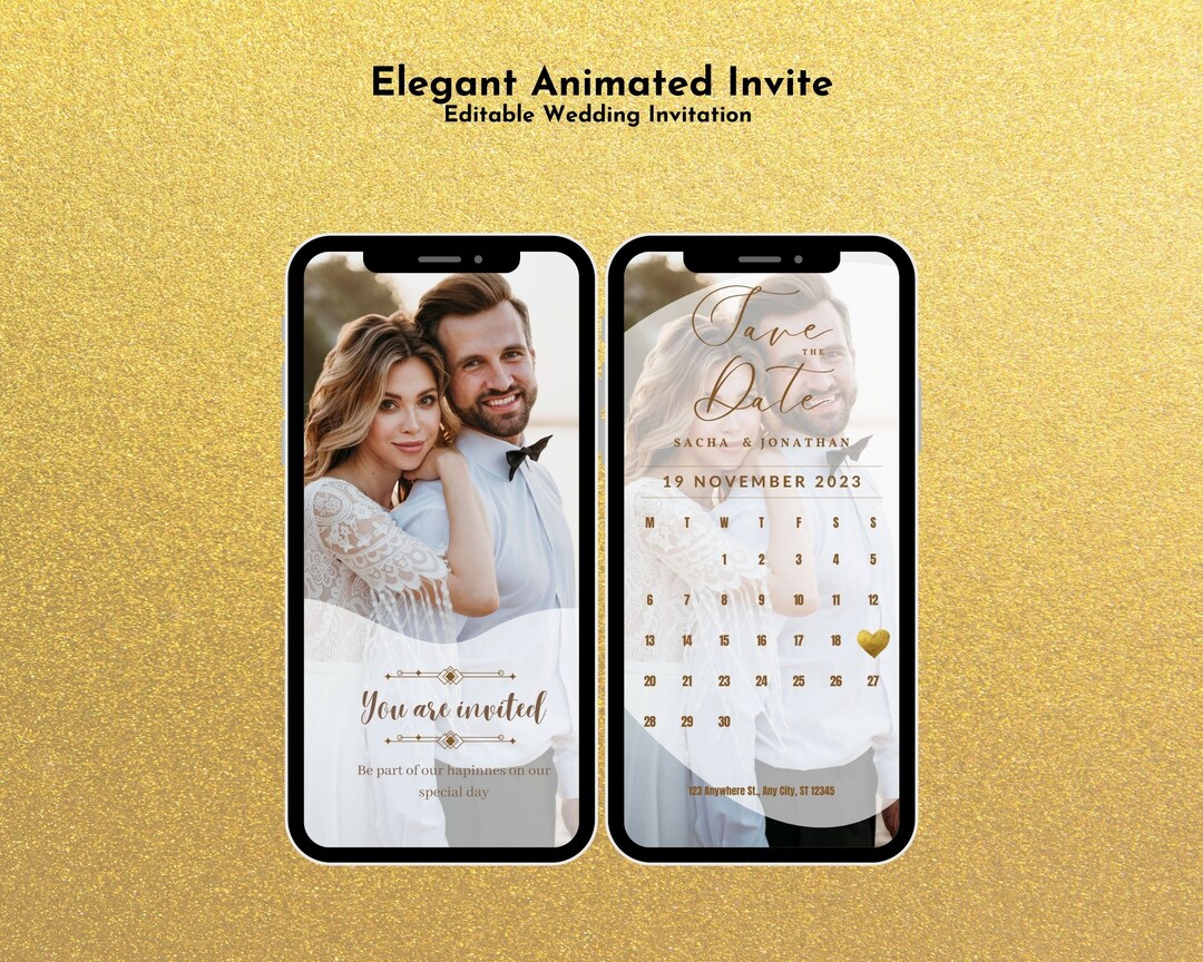 Custom Wedding Invitation Video Animated Canva Template - Etsy Custom Wedding Invitation Video Animated Canva Template - Etsy