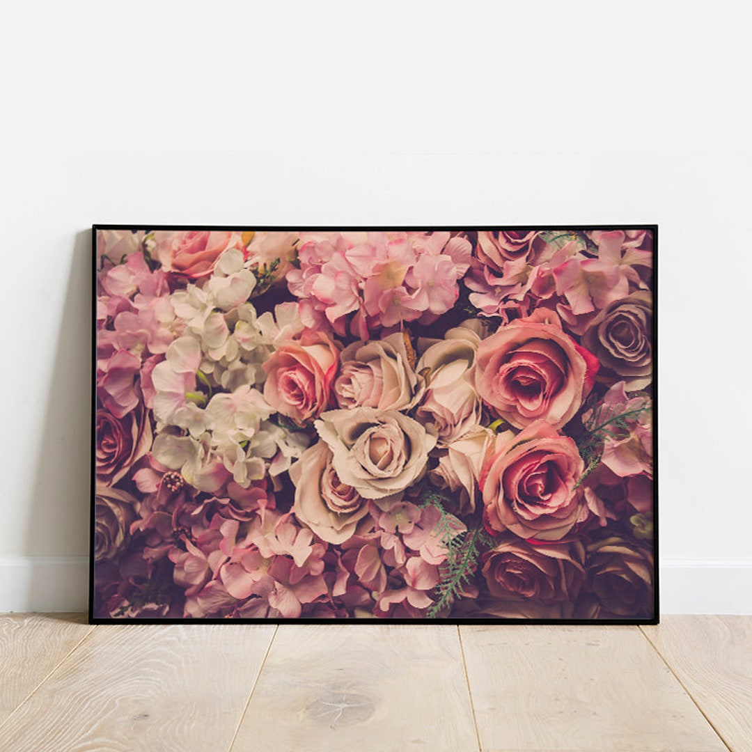 Pink Roses Poster - Etsy