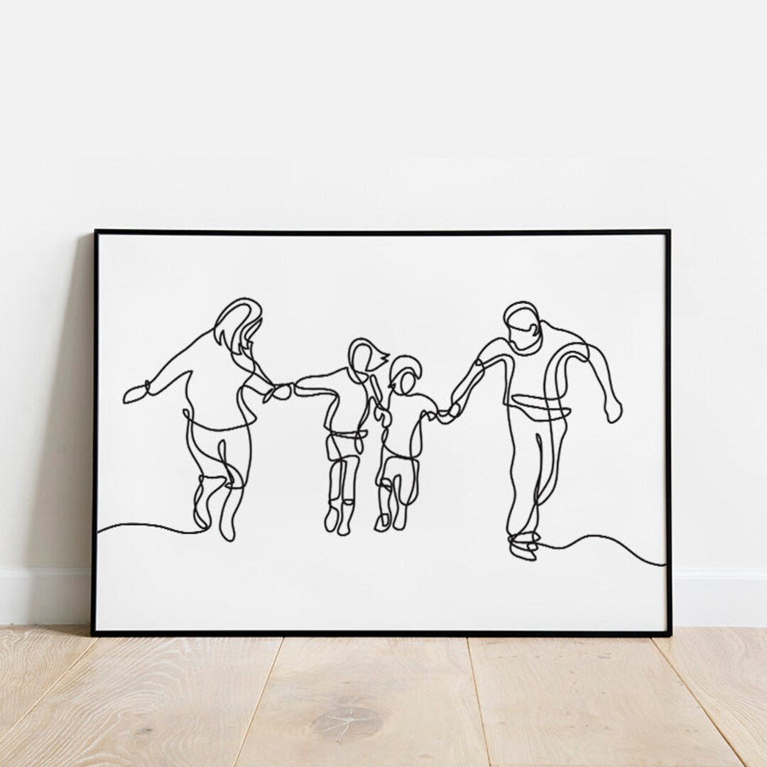 Family Line Drawing Poster - Etsy