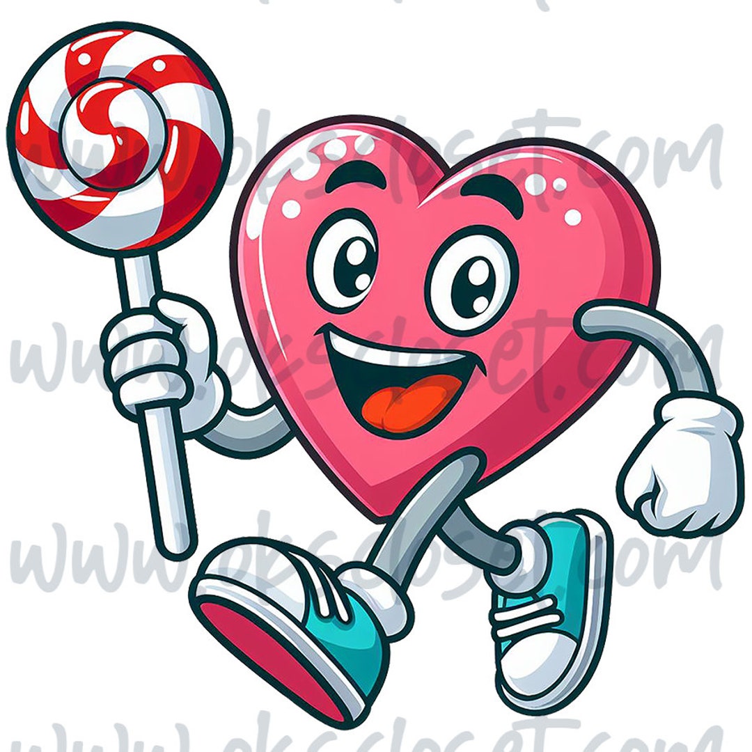 Walking Heart Valentine Candy Png - Etsy