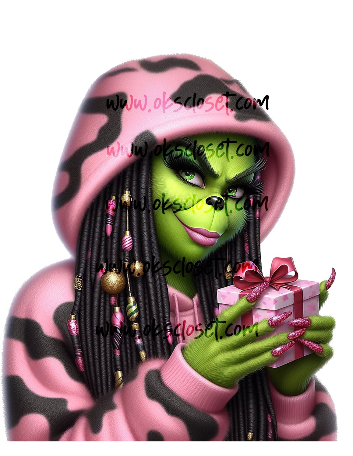 Grinch Girl Pink Camo Sublimation Png - Etsy