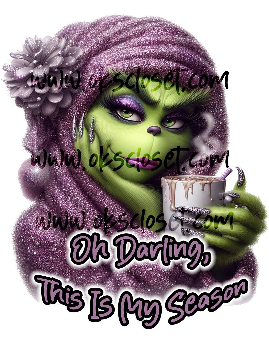 Girl Grinch in Purple Png - Etsy
