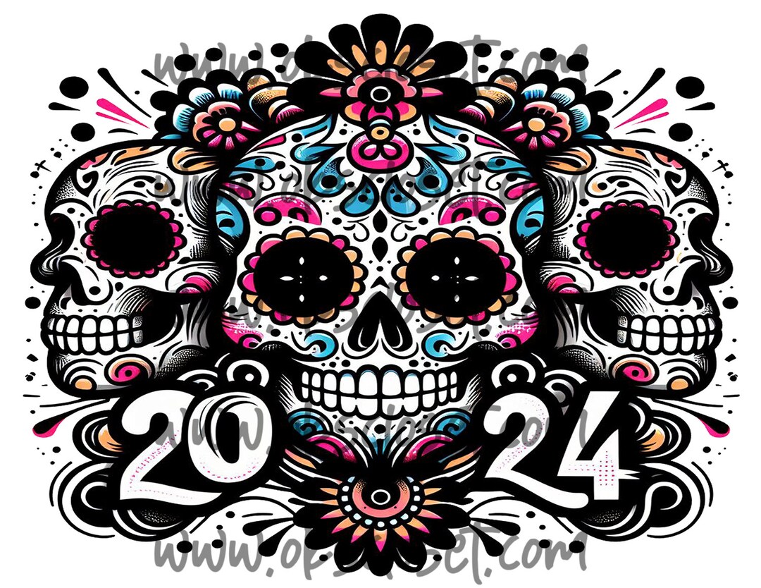 2024 New Year Sugar Skull - Etsy