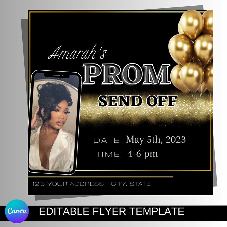 Editable Prom Send off Flyer Template (canva) - Etsy