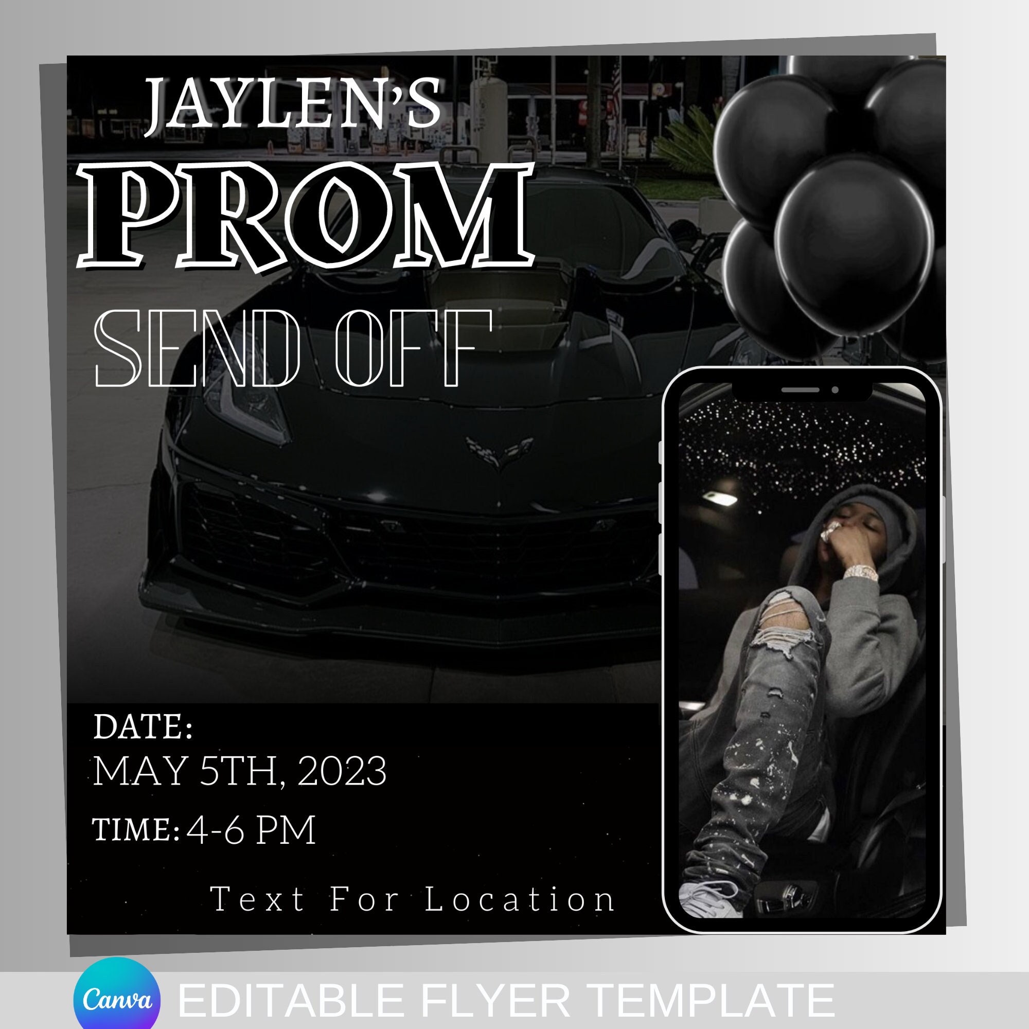 Prom Send off Flyer: Editable Social Media Template - Etsy