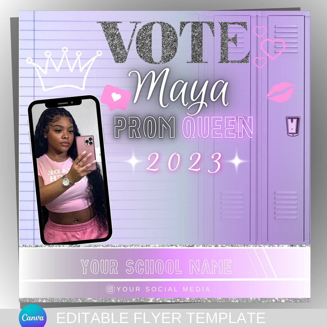 Prom Queen Flyer, Social Media Flyer, Vote for Me Flyer, Prom, Flyer ...