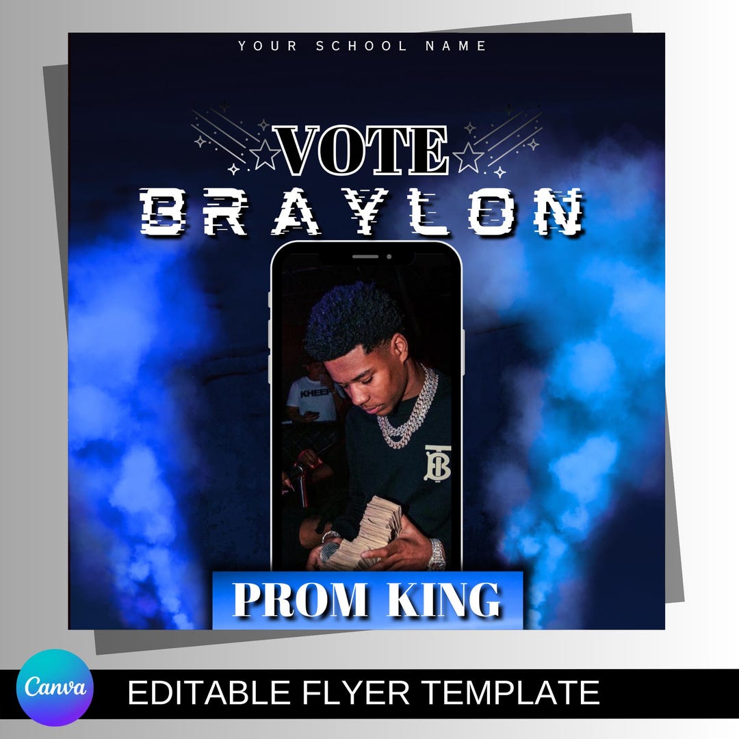Blue Prom Flyer Template: Social Media, Prom Send off (PDF) - Etsy