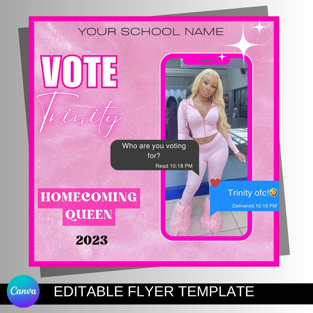 Homecoming Queen Flyer: Doll Theme, Editable Template - Etsy