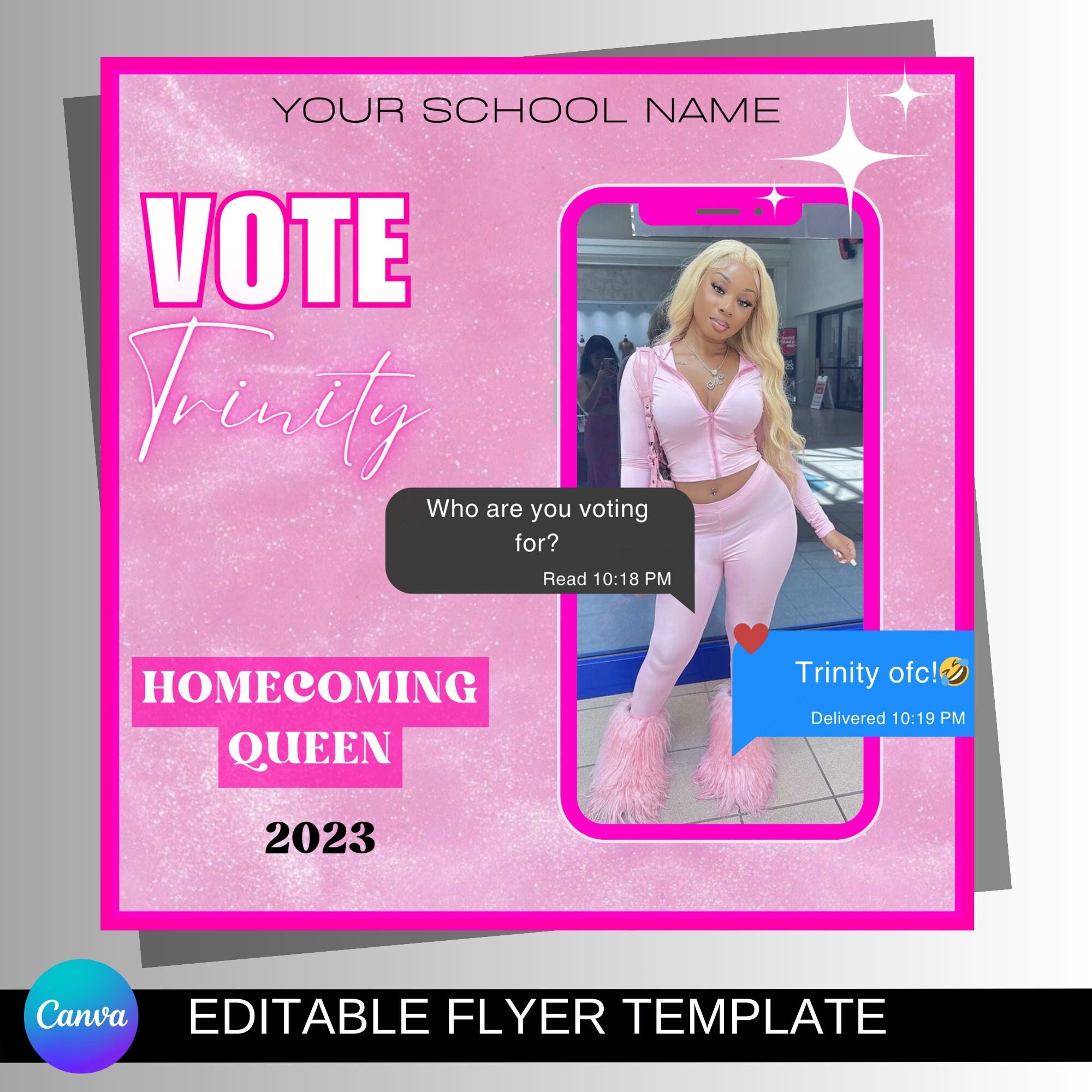 Homecoming Queen Flyer: Doll Theme, Editable Template - Etsy