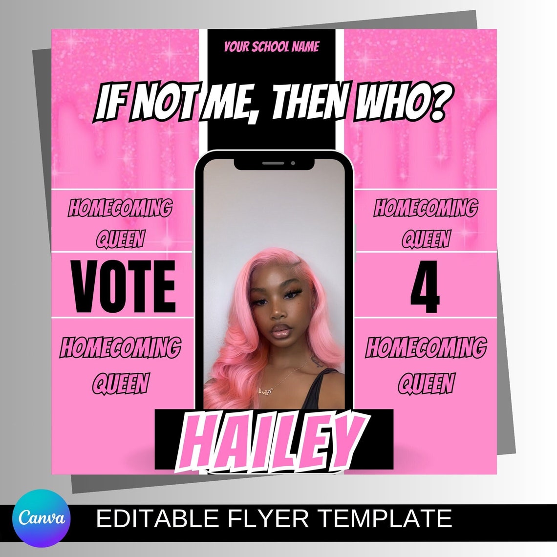 Homecoming Queen Flyer: Editable Social Media Template - Etsy