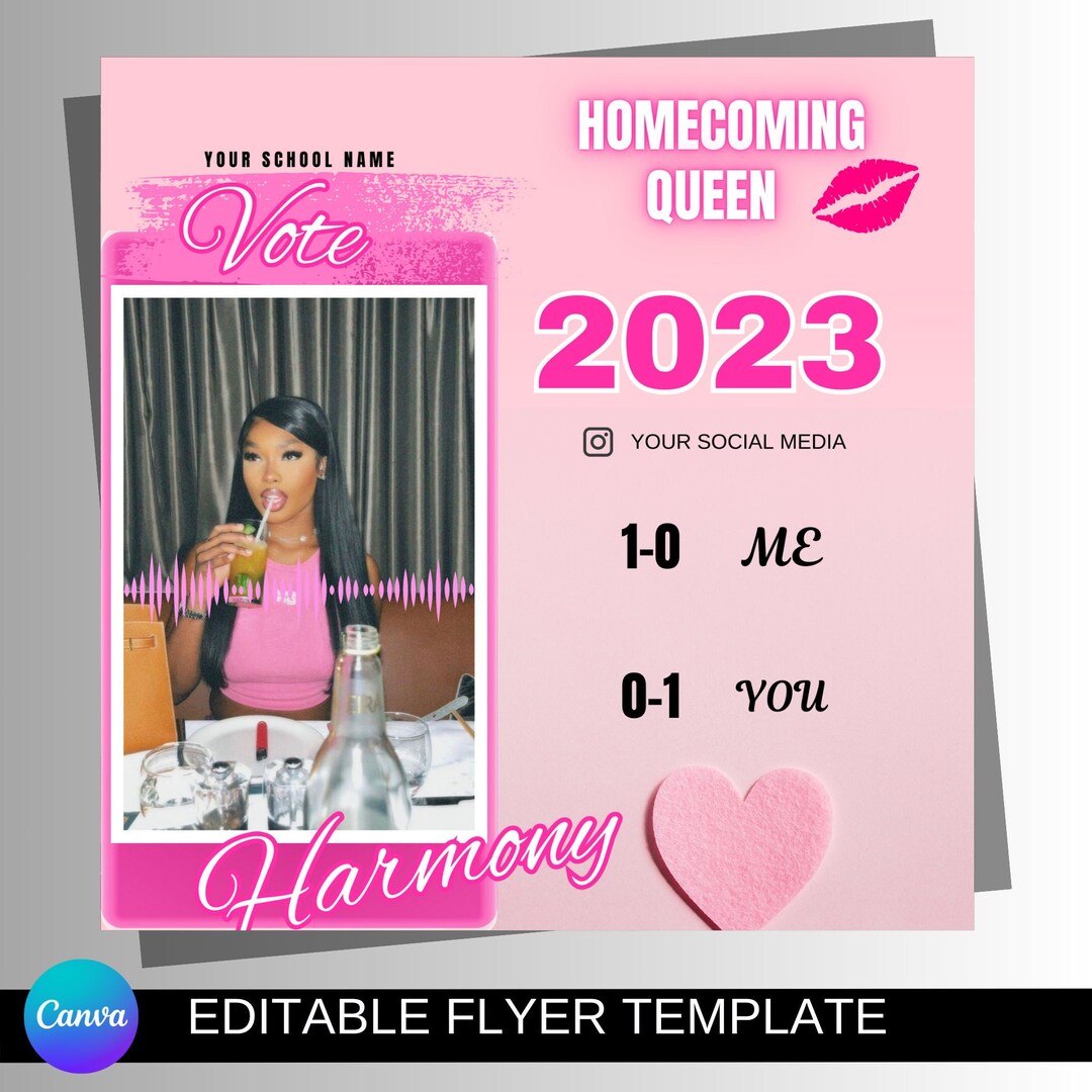Homecoming Queen Flyer: Doll Theme, Social Media Template (canva) - Etsy