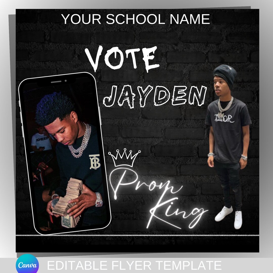 Prom King Flyer, Vote for Me Flyer, Social Media Flyer, Prom, Flyer ...