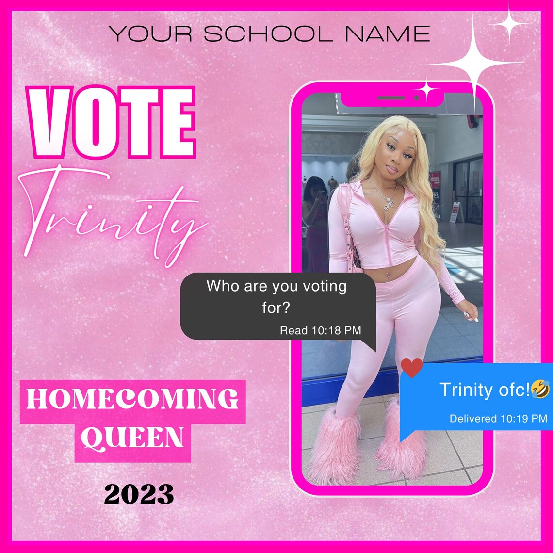 Homecoming Queen Flyer: Doll Theme, Editable Template - Etsy