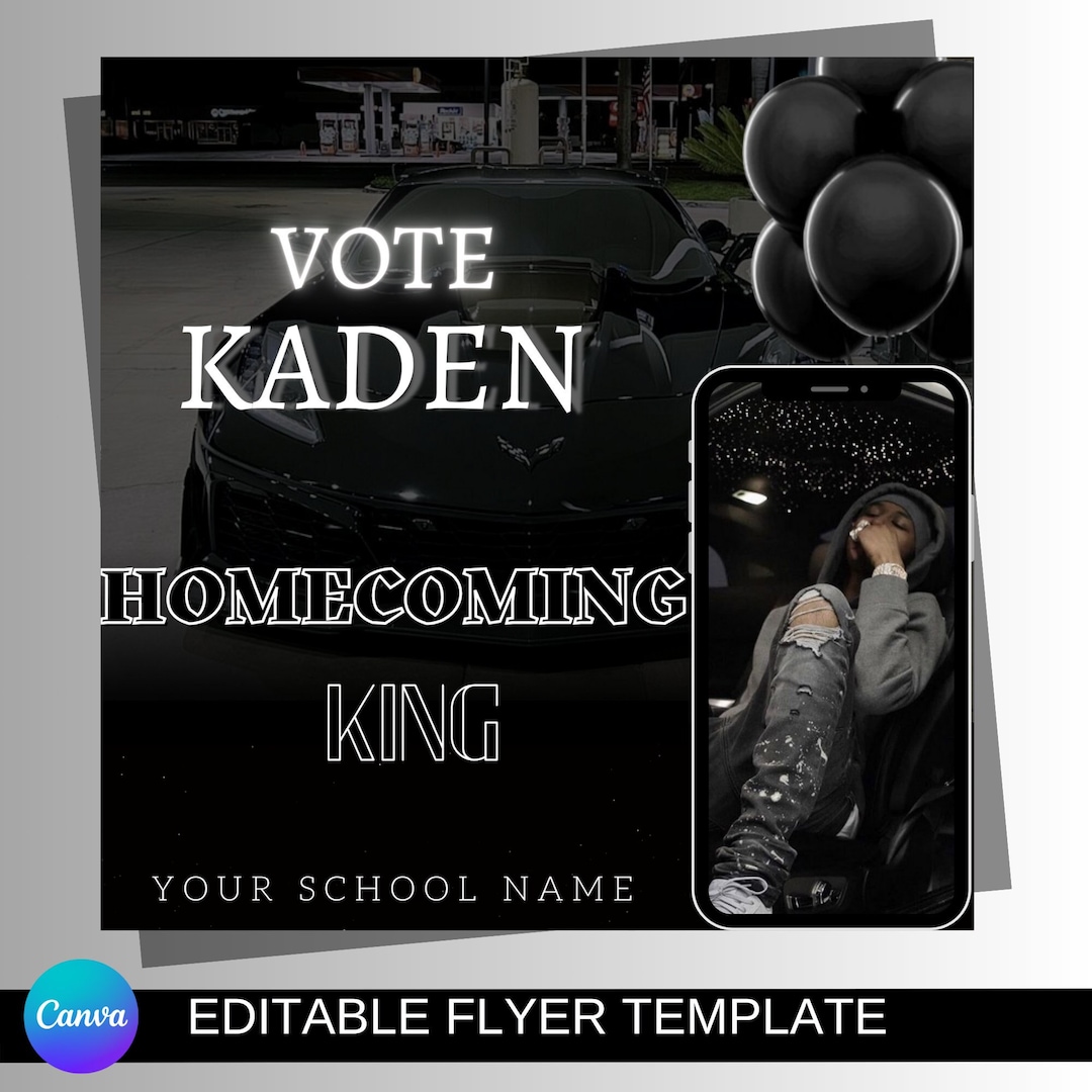 Homecoming King Flyer Template: Editable Social Media Design - Etsy