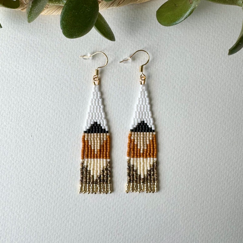 Beaded Triangle Earrings - Etsy