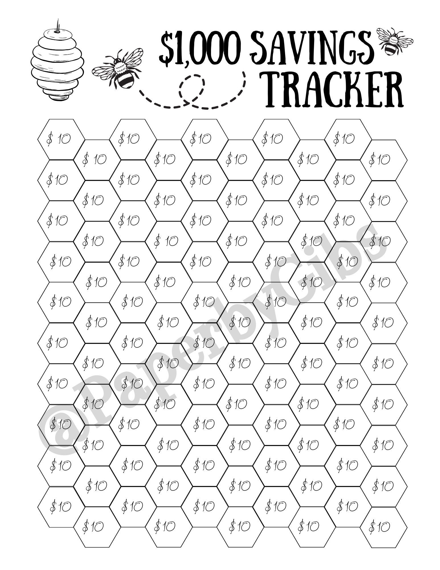 Bee Honeycomb Savings Tracker - Etsy