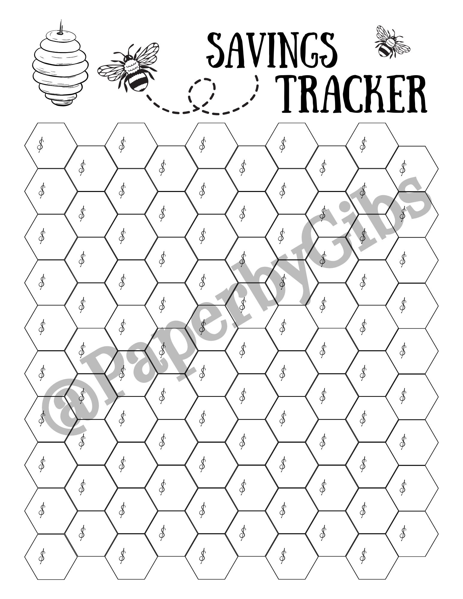 Bee Honeycomb Savings Tracker - Etsy