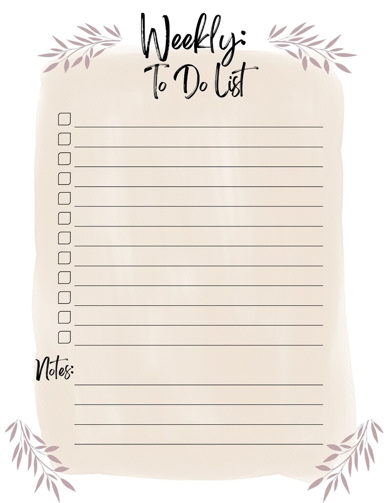 Minimal Printable to Do List, Instant Download, Productivity Planner ...