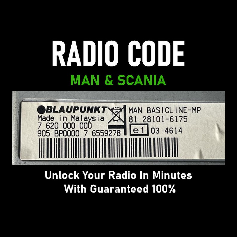 Man & Scania Truck Radio Codes Models Blaupunkt B Bosch Stereo Pincode ...