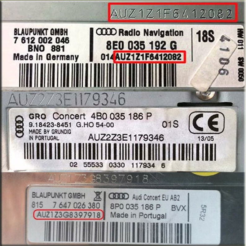 Unlock Radio Codes Audi Stereo Decoding Series Concert 3A Pincode Safe ...