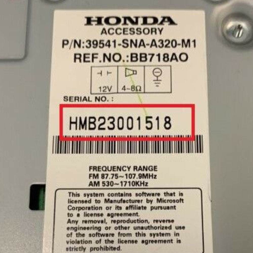 Handa Radio Codes Accord City Civic Cr-v Crx Cr-z Hr-v L Insight Unlock ...