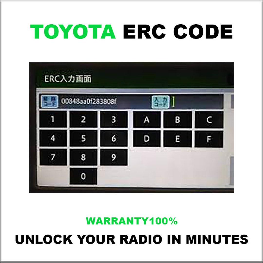 Toyota Erc Radio Codes Unlock Car Stereo Navigation System 7 Pincode Service - Etsy