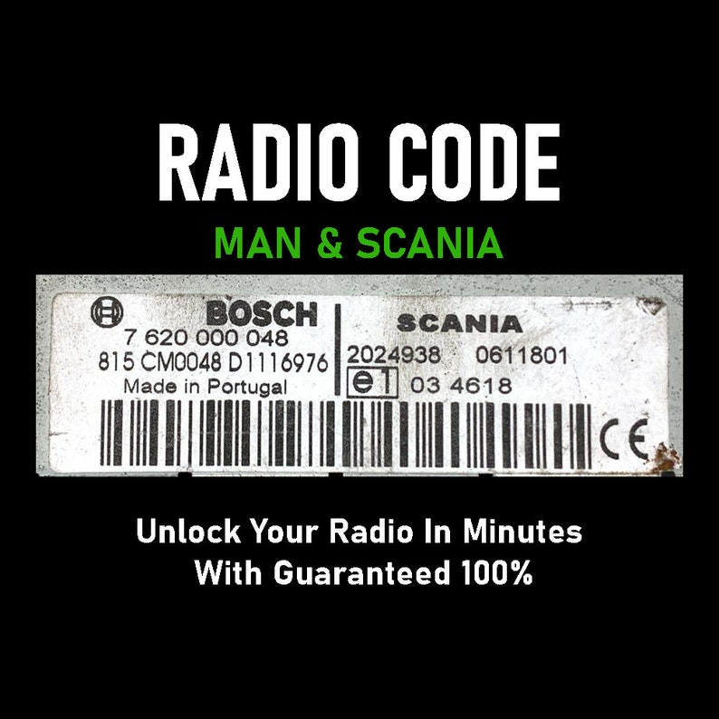 Man & Scania Truck Radio Codes Models Blaupunkt J Bosch Stereo Pincode ...