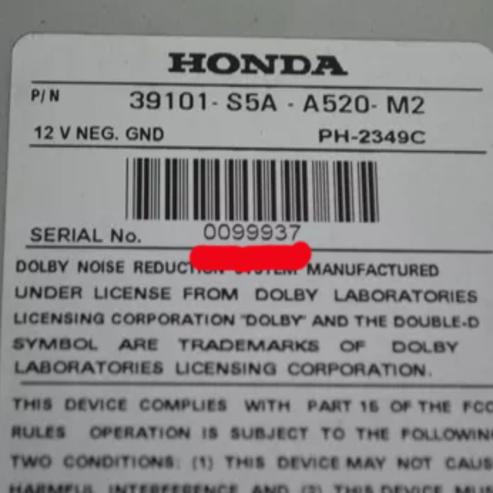 Handa Radio Codes Accord City Civic Cr-v Crx Cr-z Hr-v K Insight Unlock ...