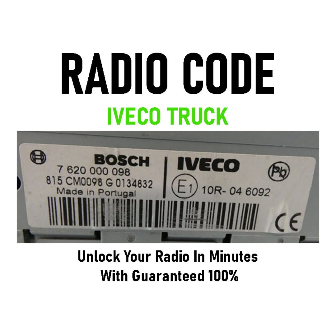 IVECO Truck Radio Codes Models Blaupunkt H Bosch Unlock Stereo Pincode ...