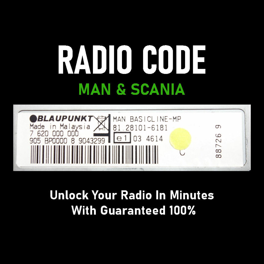 Man & Scania Truck Radio Codes Models Blaupunkt J Bosch Stereo Pincode ...
