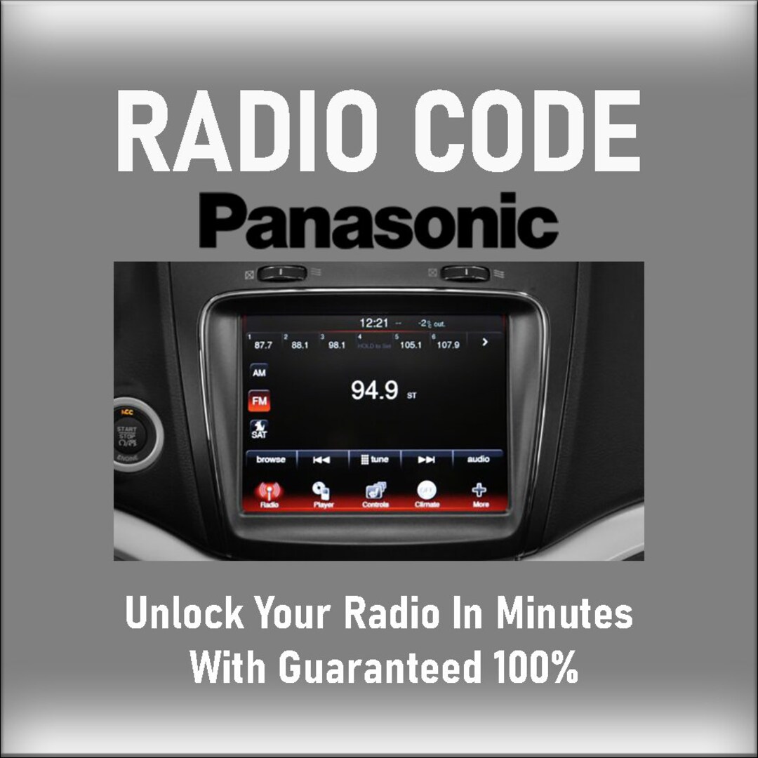 Anti-theft Panasonic Radio Code Models Uconnect 8.4 UKQ Stereo - Etsy