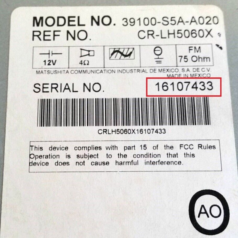 Handa Radio Codes Accord City Civic Cr-v Crx Cr-z Hr-v L Insight Unlock ...