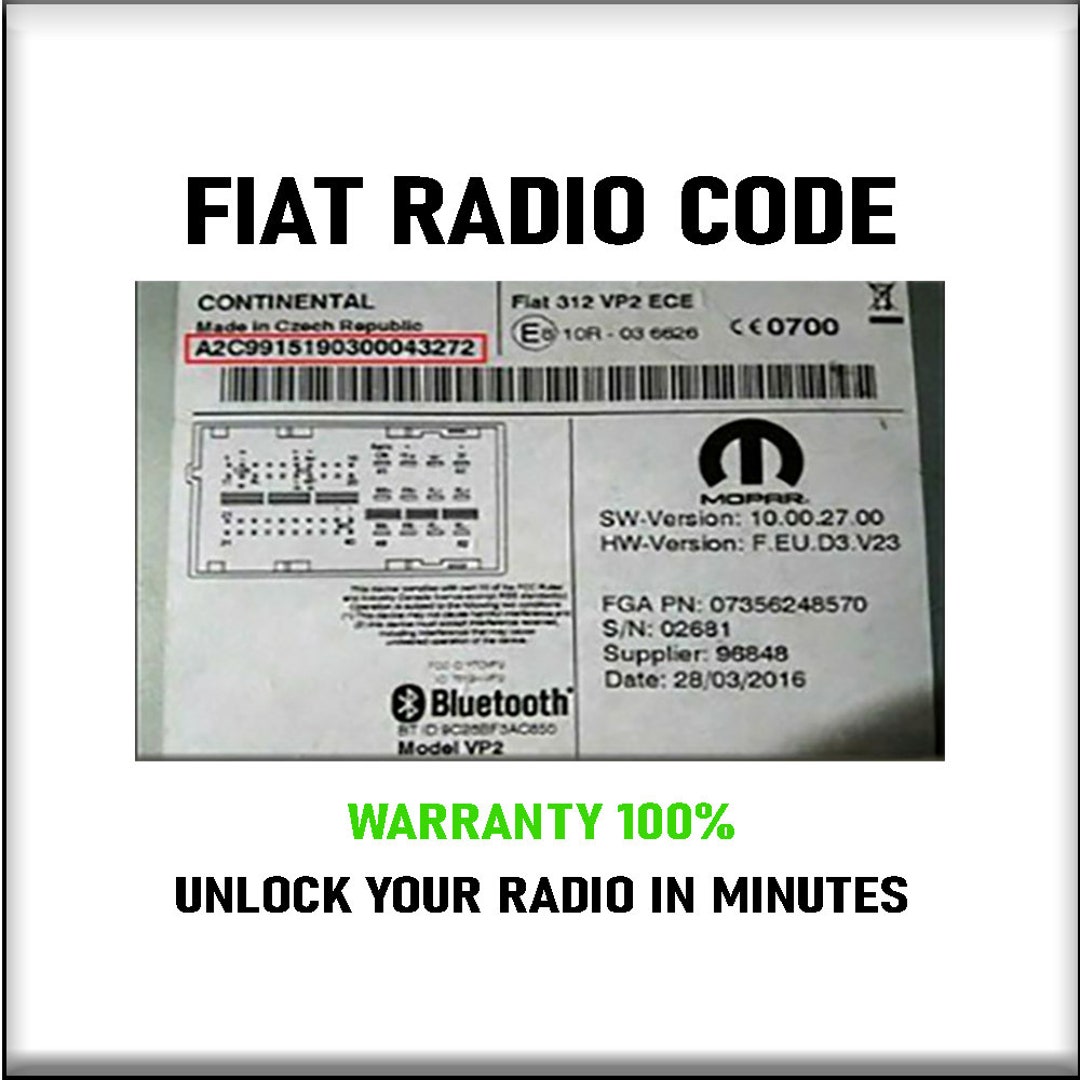 Radio Codes Fiat Alfa Lancia Unlock Bosch Blaupunkt - Etsy