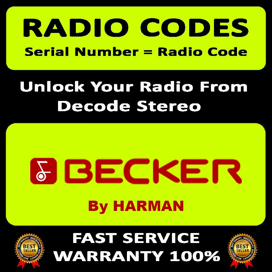 Unlock Radio Codes for Becker Harman 20 Car Radios for - Etsy