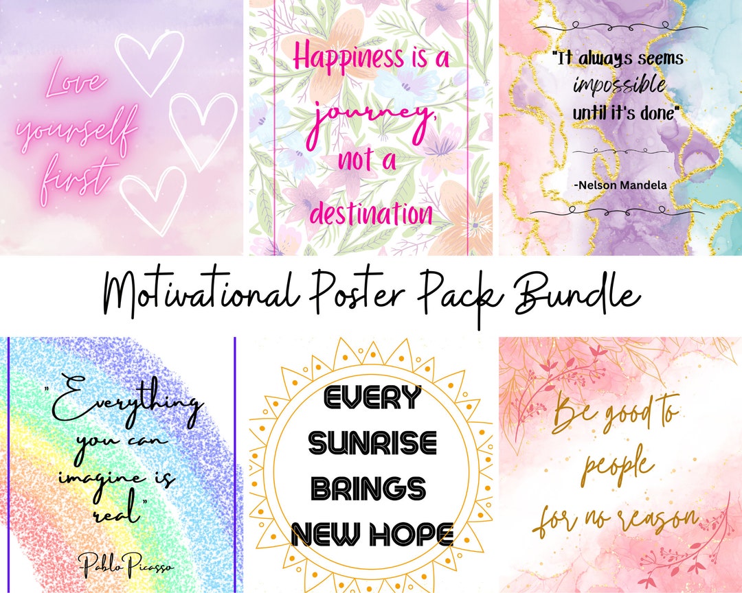 Motivational Poster Pack Bundle - Etsy