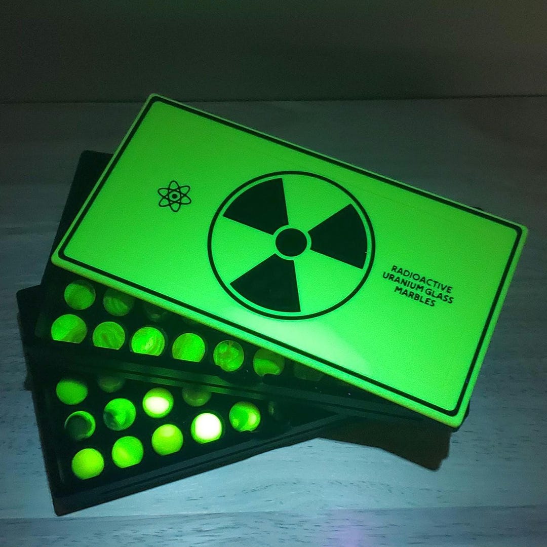 100 Piece Capacity Uranium Glass Marble Storage Tray Stack for 3/4 ...