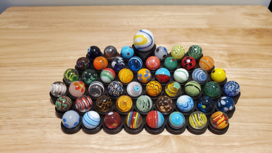 Black Marble Display for up to 3/4" Marbles Plus 1" Shooter. (marbles ...