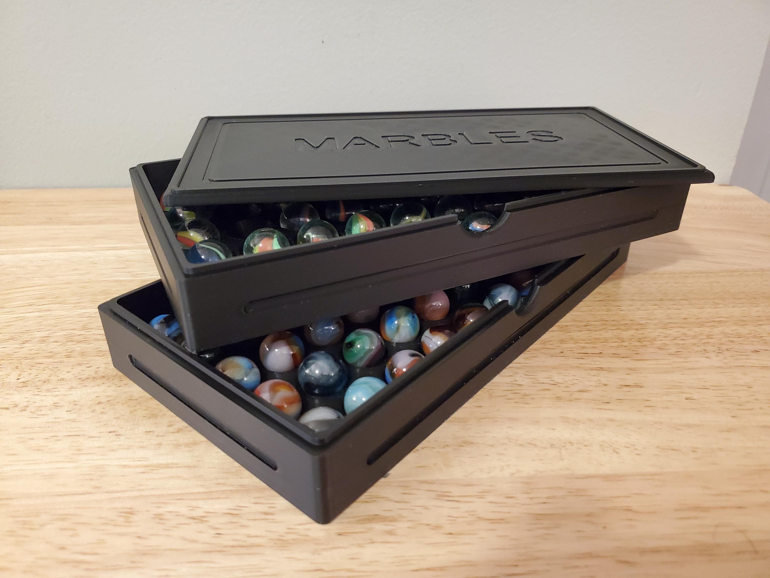 Style #1 Black 100ct Capacity Marble Storage Tray Stack for 3/4 ...
