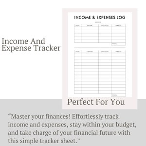 Income & Expense Tracker: Printable Budgeting PDF With Canva Link - Etsy