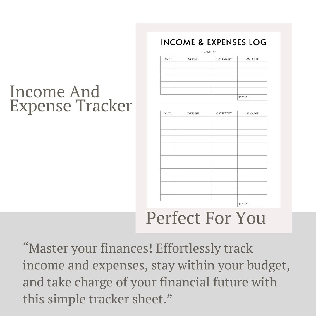 Income & Expense Tracker: Printable Budgeting PDF With Canva Link - Etsy