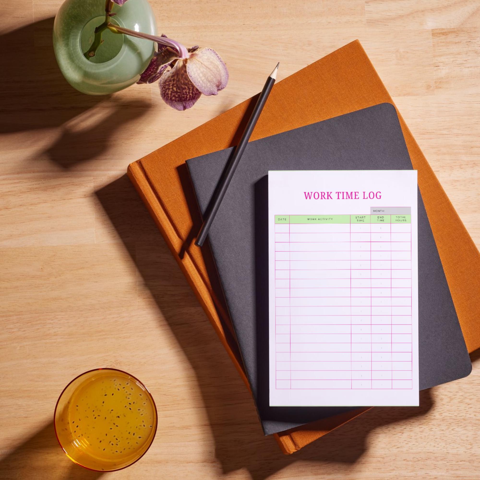 Work Time Log, Printable Work Hours Tracker, Employee Time Log, Work ...