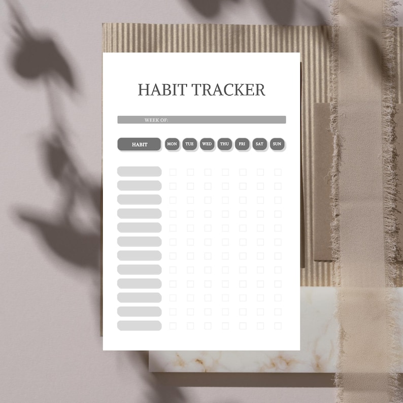 4-week Habit Tracker | Printable Digital Goal Planner | Weekly Progress ...