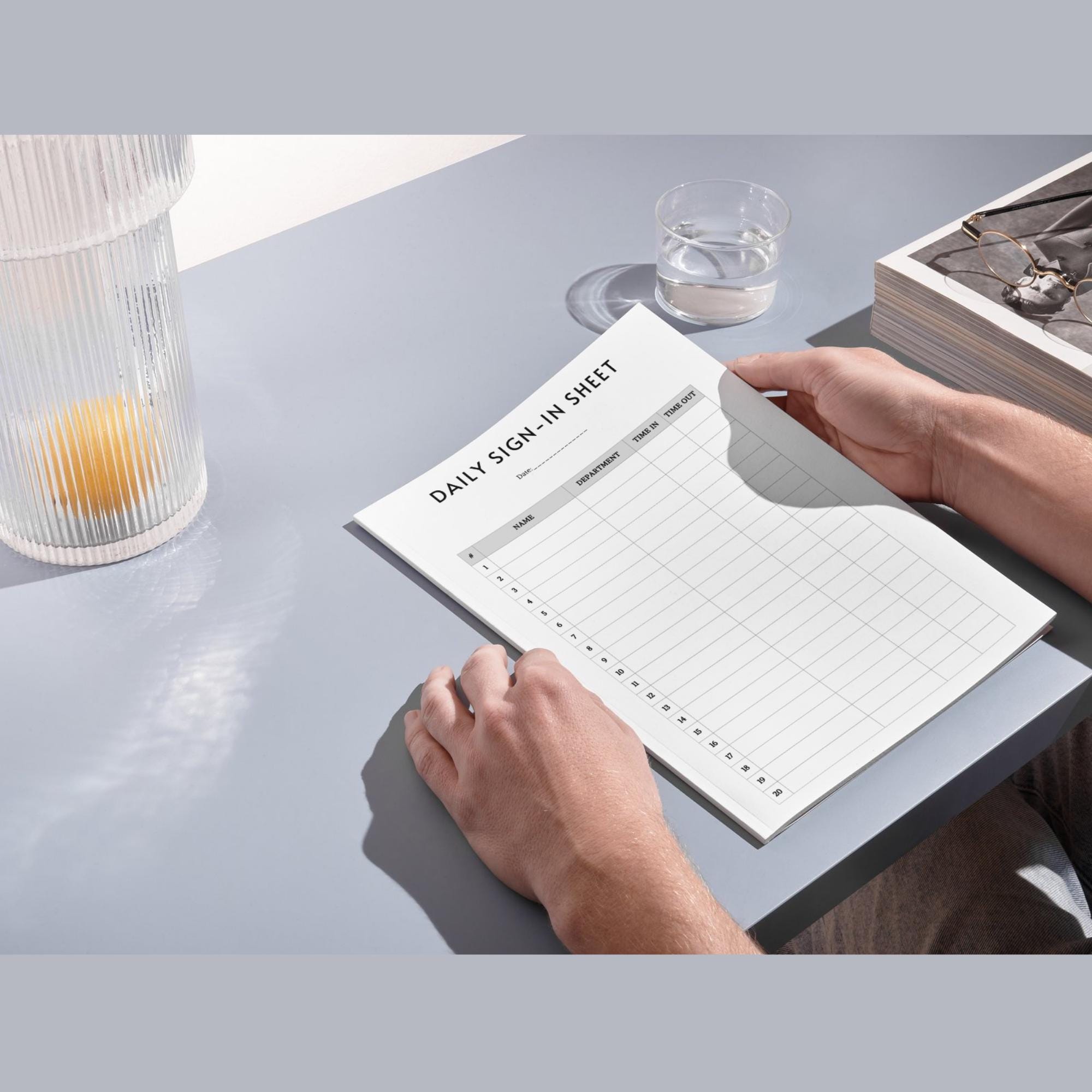Daily Sign-in Sheet – Keep Your Day Organized & Professional With an ...